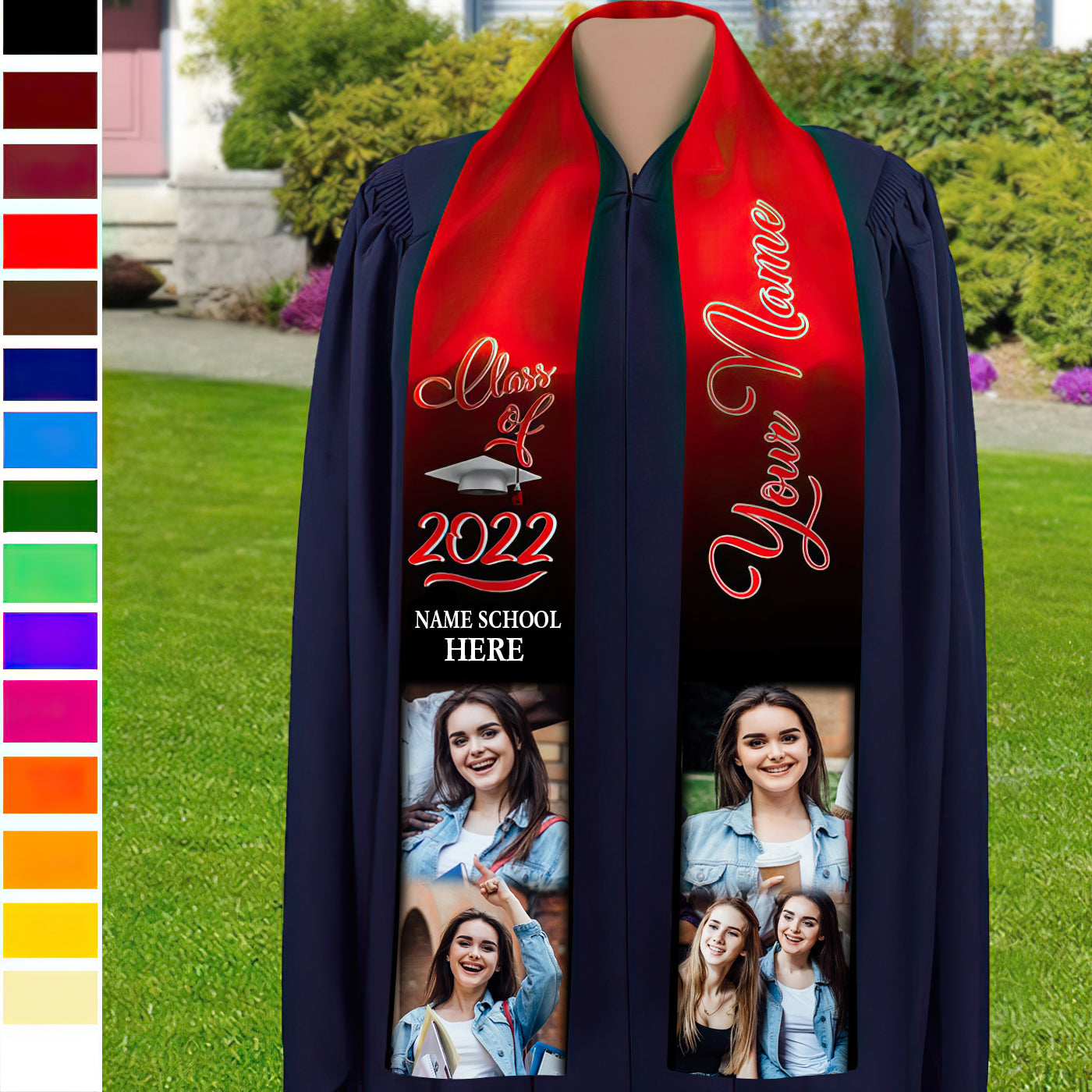 Personalized Custom Photo Class of 2023 Stoles Sash Graduation Gift HM