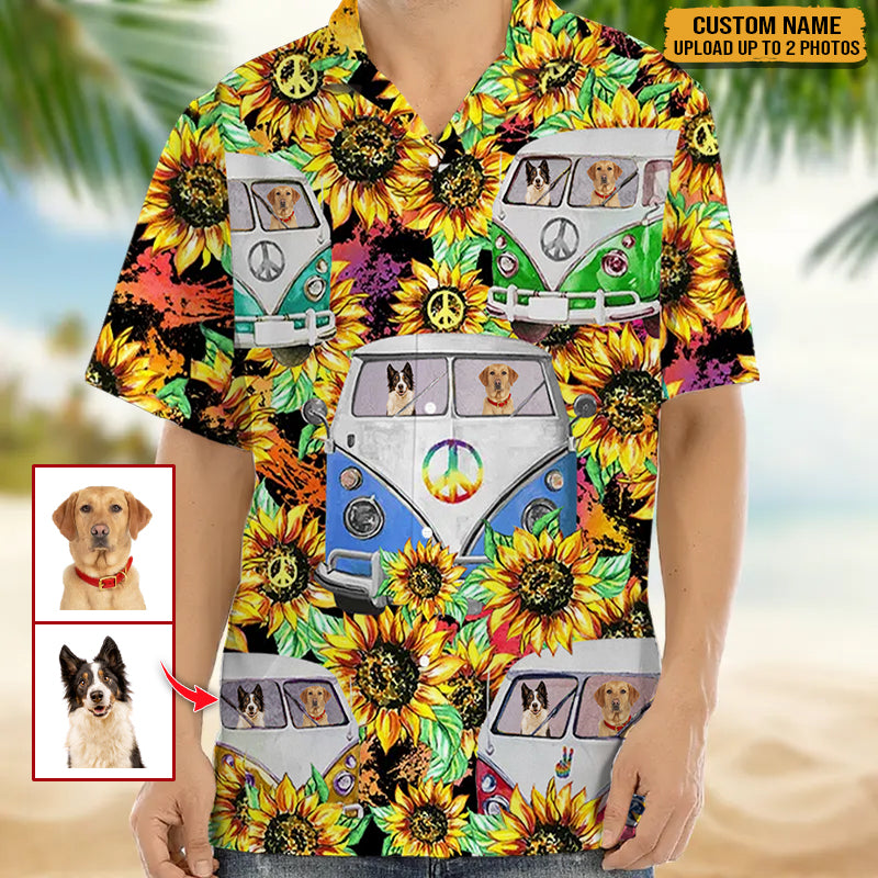 Upload Photo Hippie Custom Clipart High Quality Unisex Hawaiian Shirt