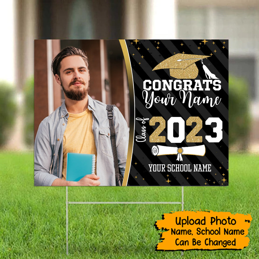 Personalized Custom Photo Congrats Class of 2023 Yard Sign Graduation